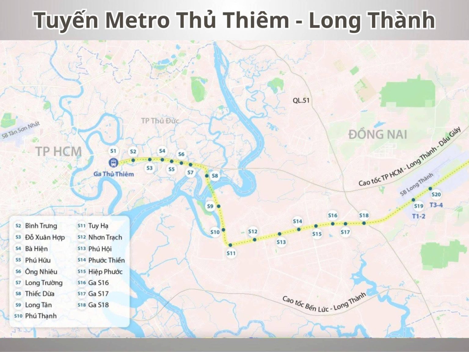 Bản đồ quy hoạch tuyến Metro số 2 Bến Thành Thủ Thiêm Long Thành – Sadoland
